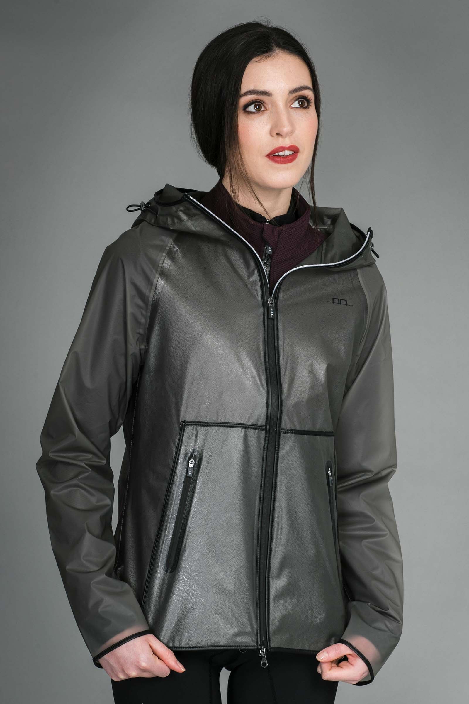 AA Clear Waterproof Women's Jacket Grey XS – horze